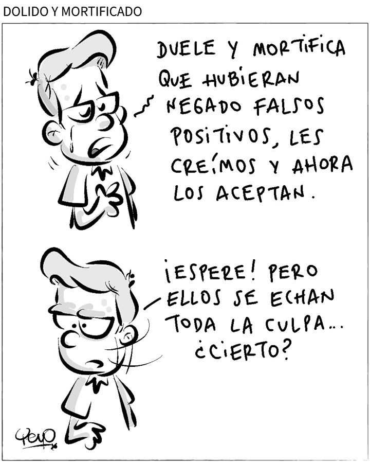 Dolido y mortificado